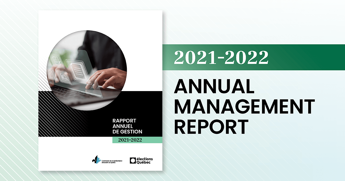 2021-2022 Annual Management Report – Élections Québec